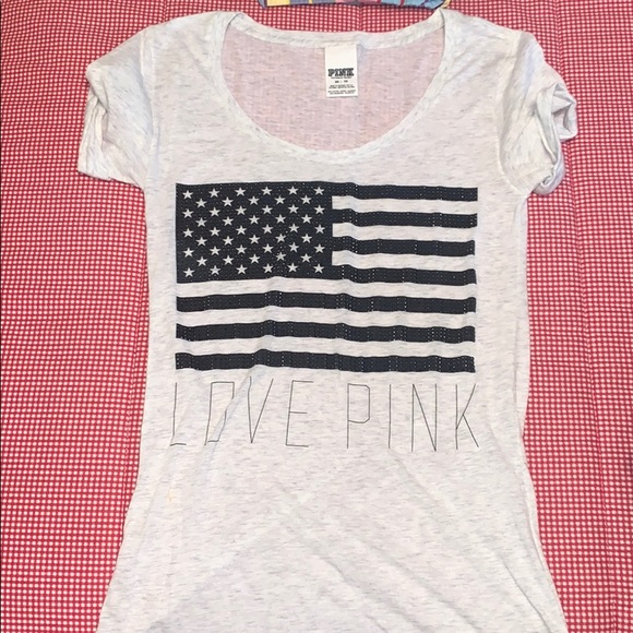 PINK Victoria's Secret | Tops | Vs Pink American Flag Tee | Poshmark